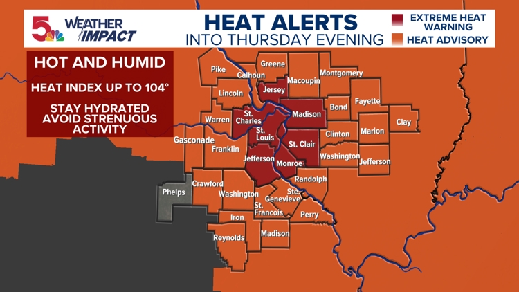 Weather Impact Alert extended through Thursday for dangerous heat in ...