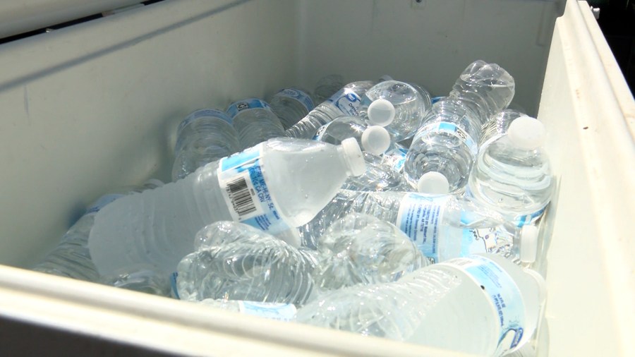EDP hands out bottles of water to help keep Erie residents cool