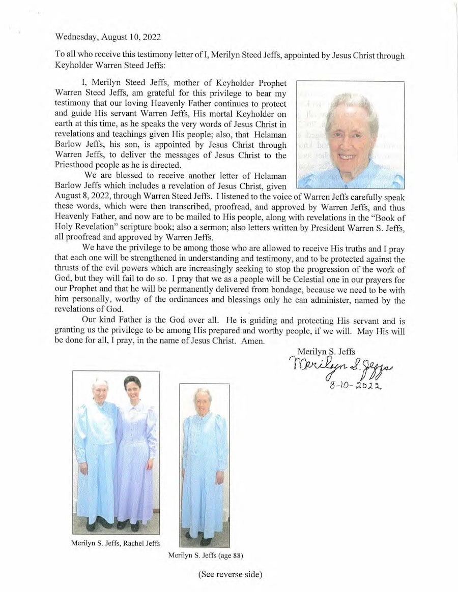 READ: Warren Jeffs FLDS revelations about children needing to die ...