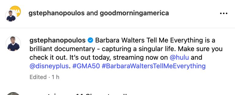 George Stephanopoulos pays heartfelt tribute online as he continues ...