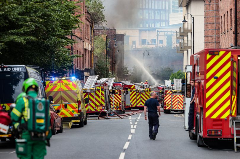 Huge Manchester city centre fire sees 'ash rain from the sky'