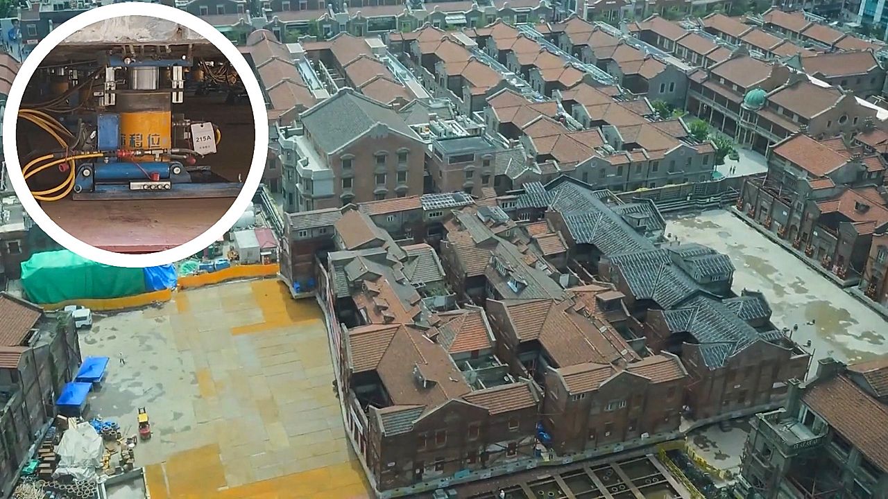 Robot army moves entire 8,200-ton building complex in Shanghai