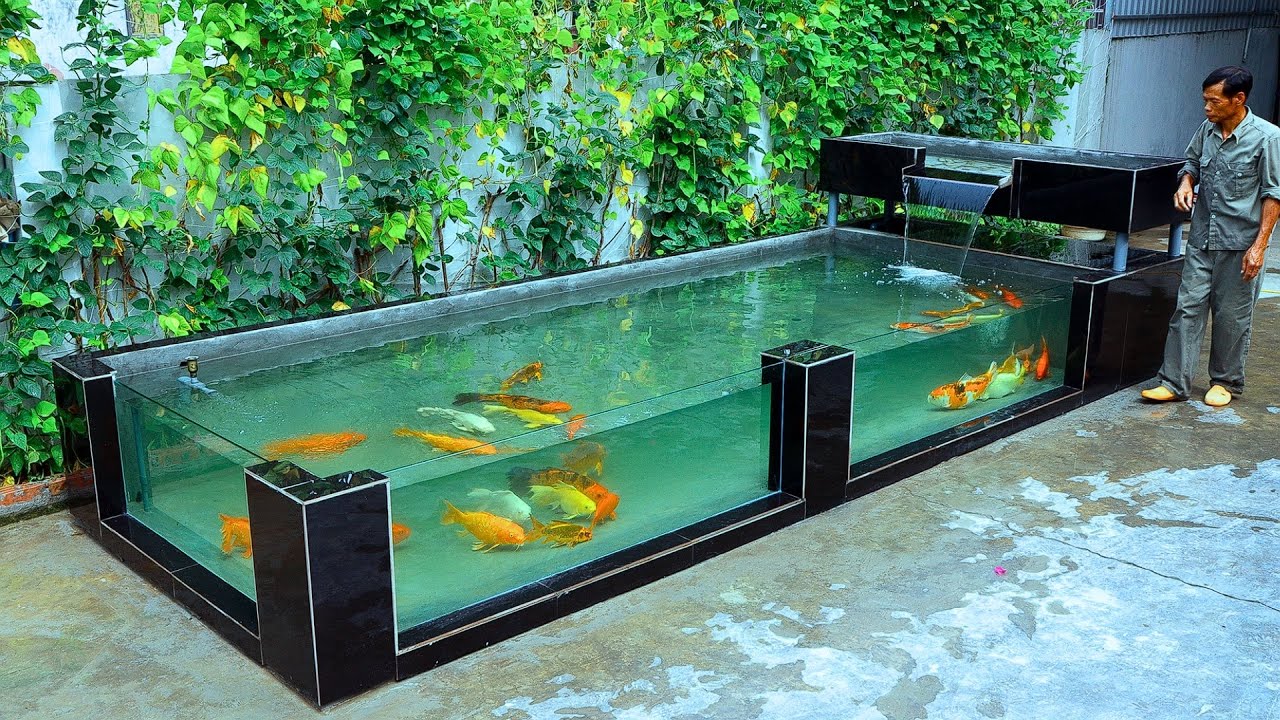 How to make a 3-sided glass outdoor fish tank