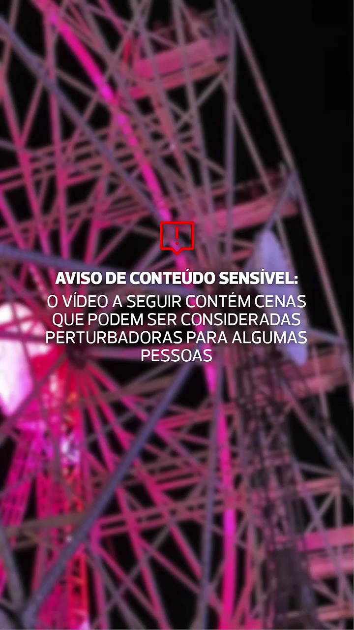 Menina de 5 anos despenca de roda gigante e irmã se machuca em festa junina