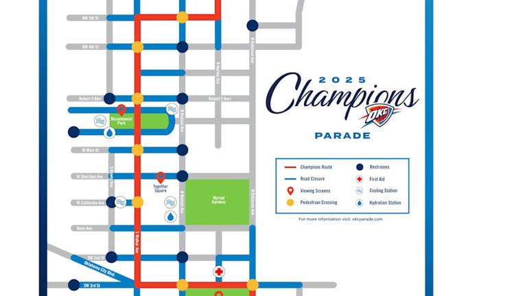 2025 Oklahoma City Thunder NBA Finals Parade Route: Full Map, Time, and ...