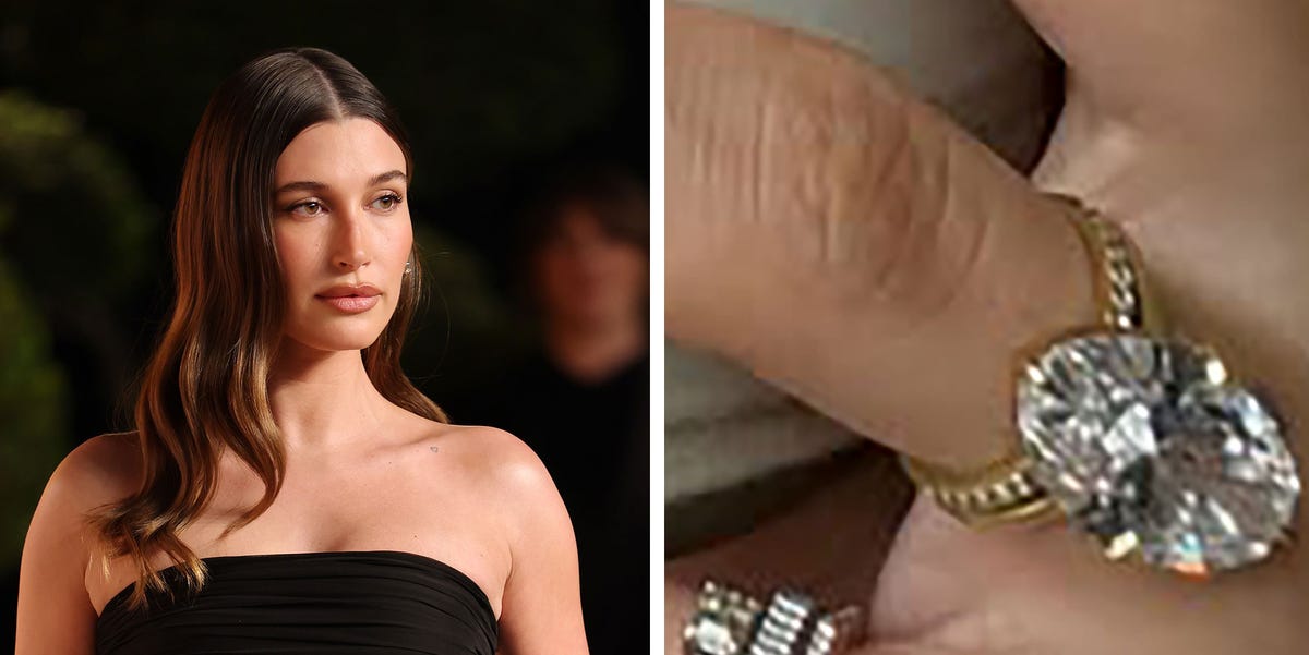 Hailey Bieber’s Oval Engagement Ring Was Designed to Look Bigger Than It Is