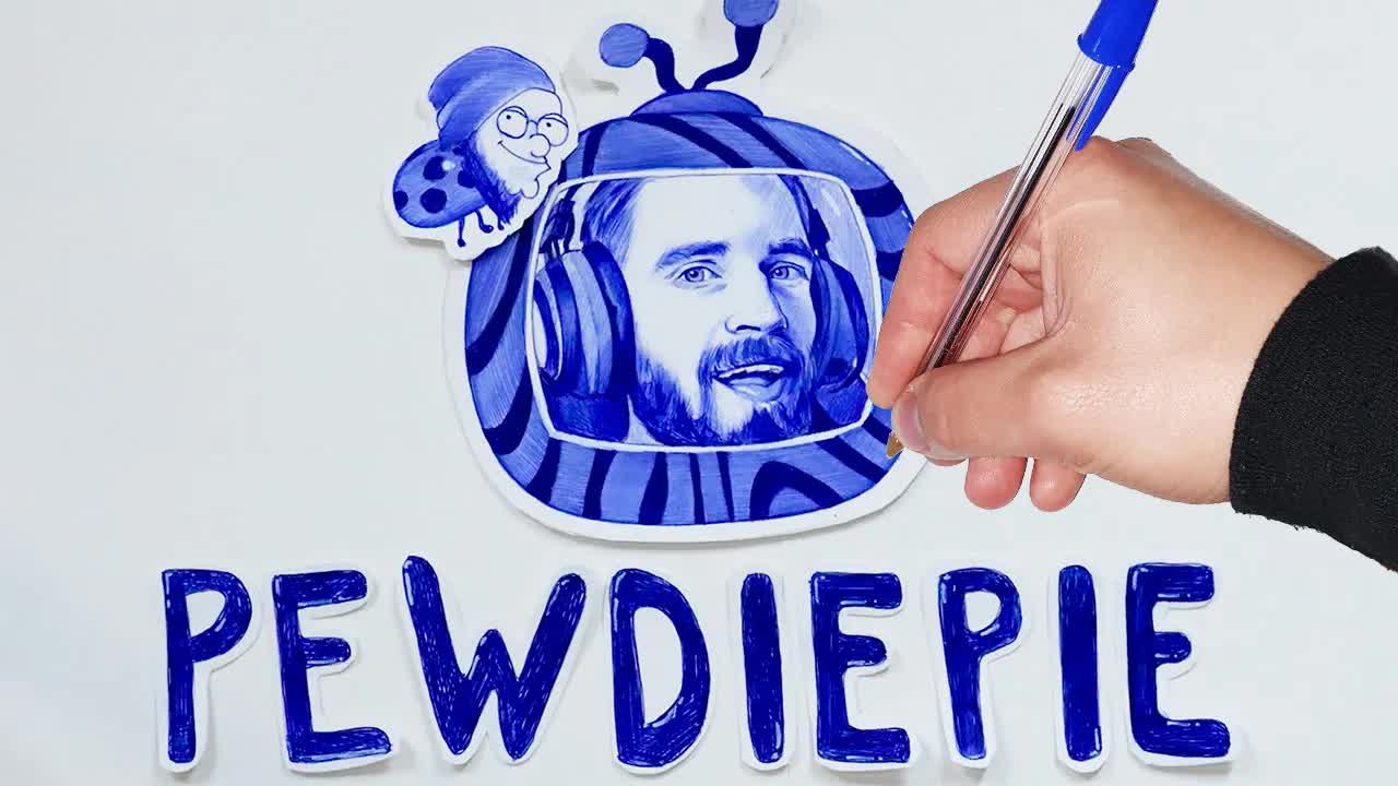 I Made an Intro For Pewdiepie Using Only a Pen! #shorts