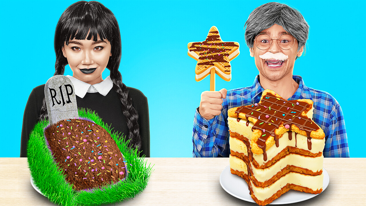 Wednesday VS Granny Food Battle! Choose Spooky Or Sweet Style?