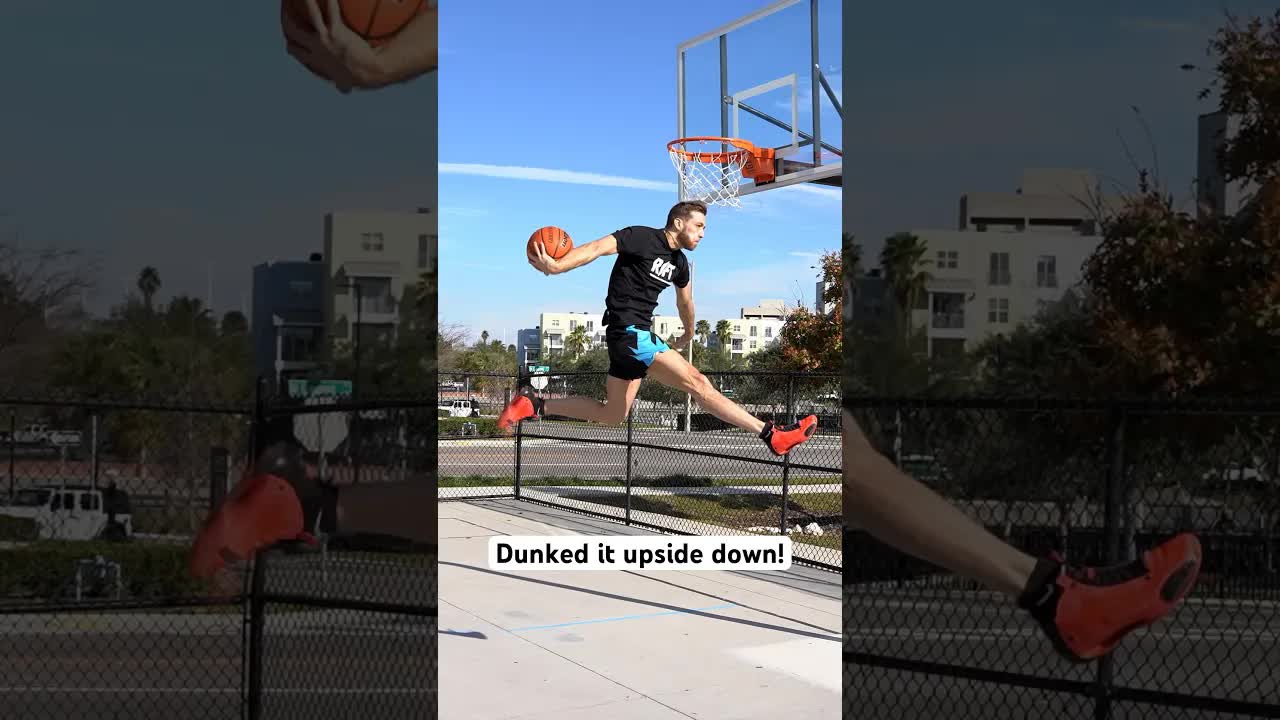 Upside Down Basketball Dunk