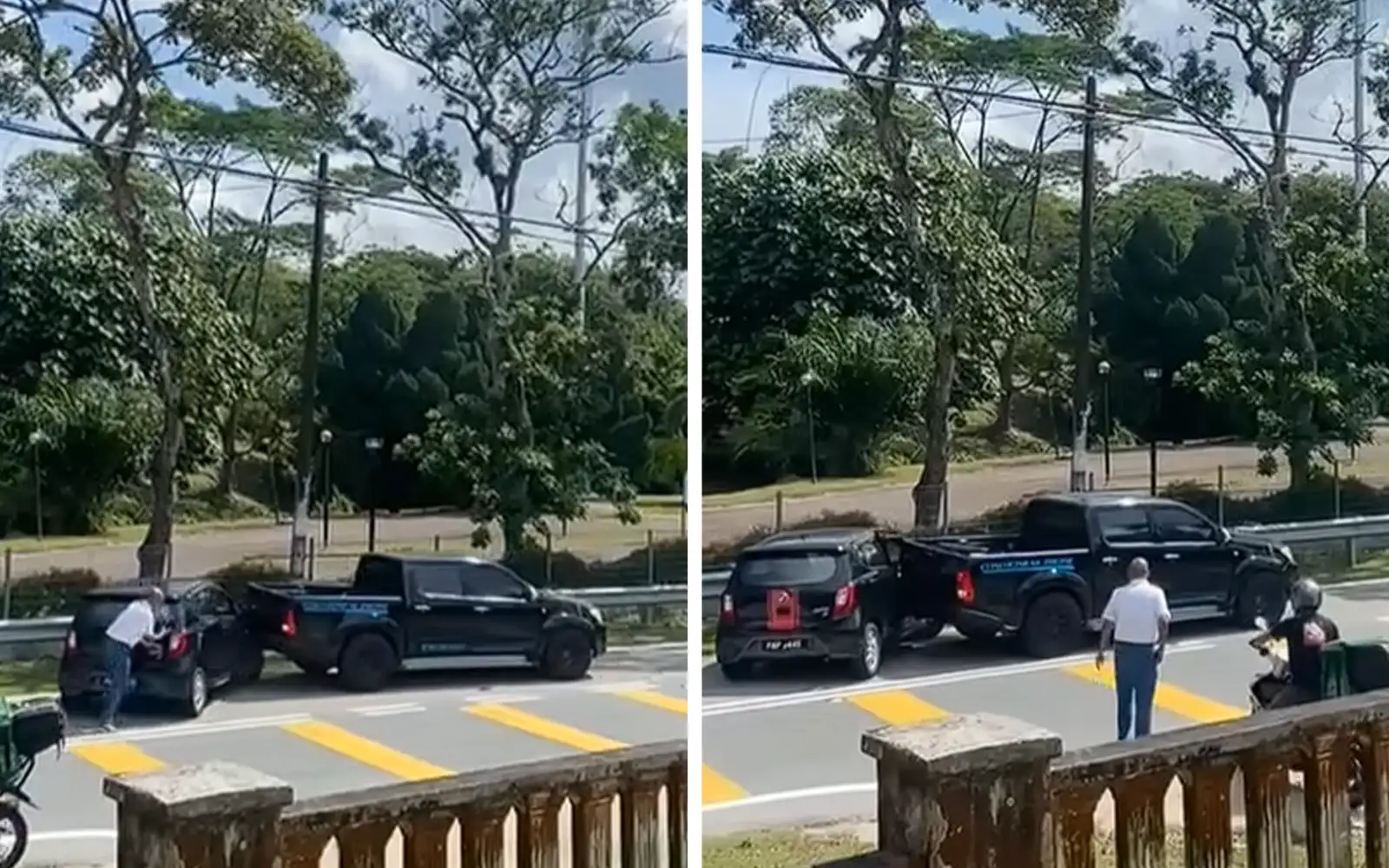 Driver who repeatedly reversed Hilux into Axia arrested