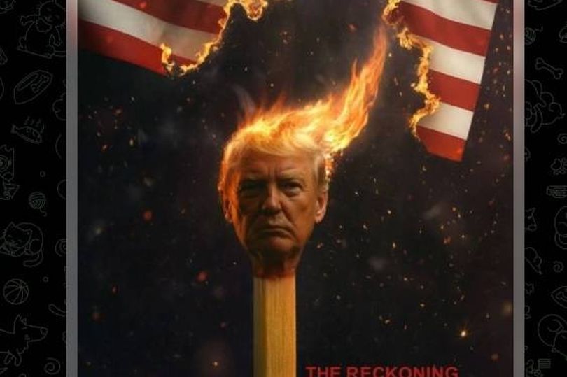 Explosive Trump on fire image shared by Iran media - warns of impending ...