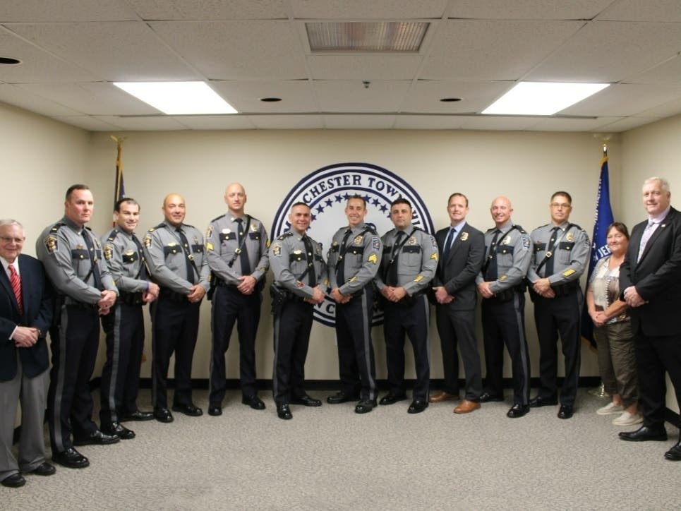 Manchester Officers Promoted, Honored For Service To Town