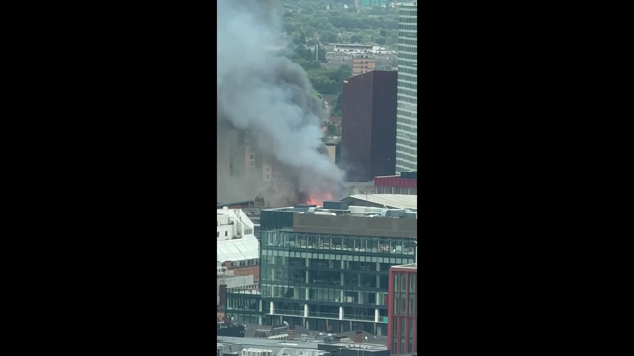 Landmark building in Manchester burns down in blaze