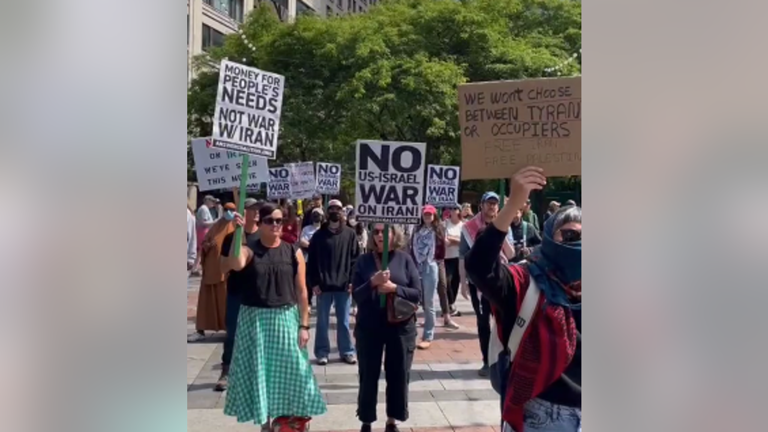 Protesters in Seattle call for 'end to escalation' in Iran