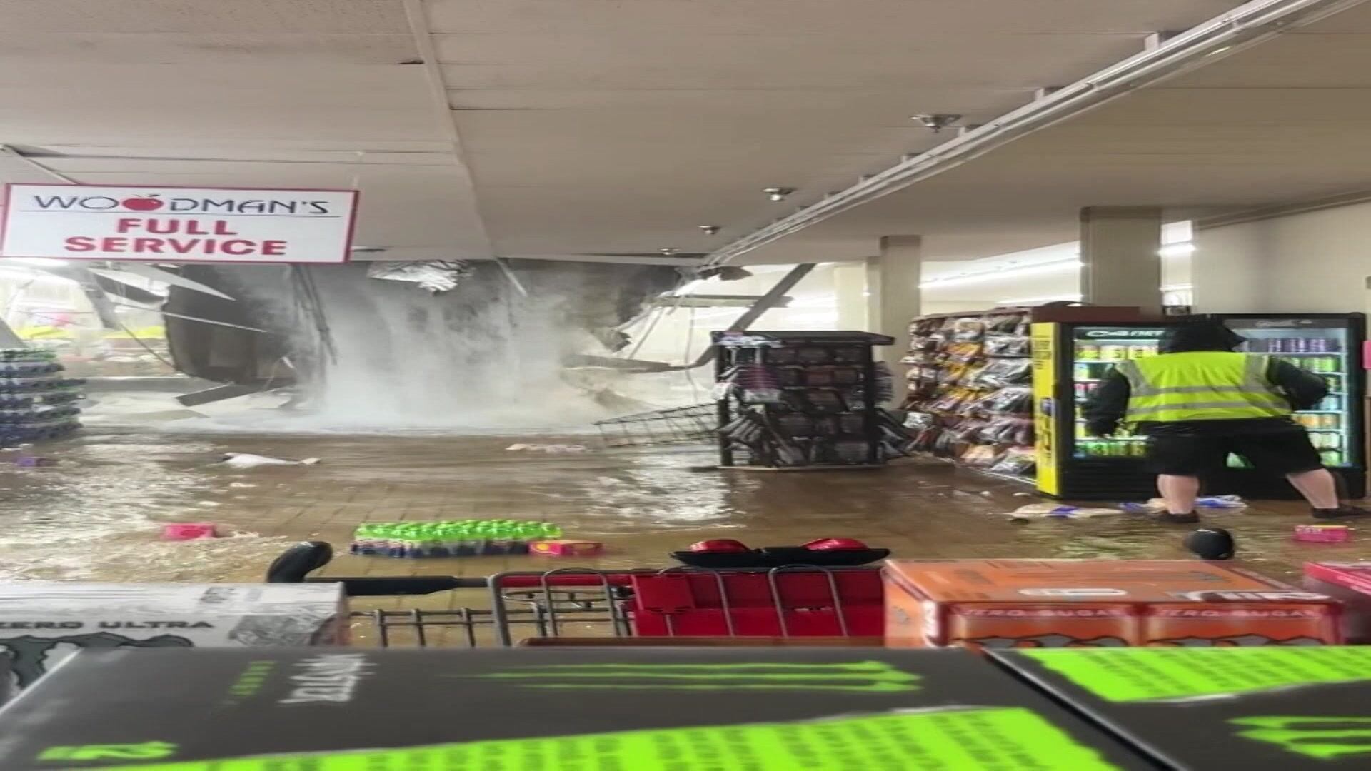 Madison FD responds to Woodman’s for reports of a partial roof collapse