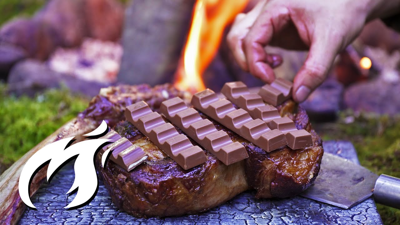 Deep Fried Chocolate Steak in the Forest🔥