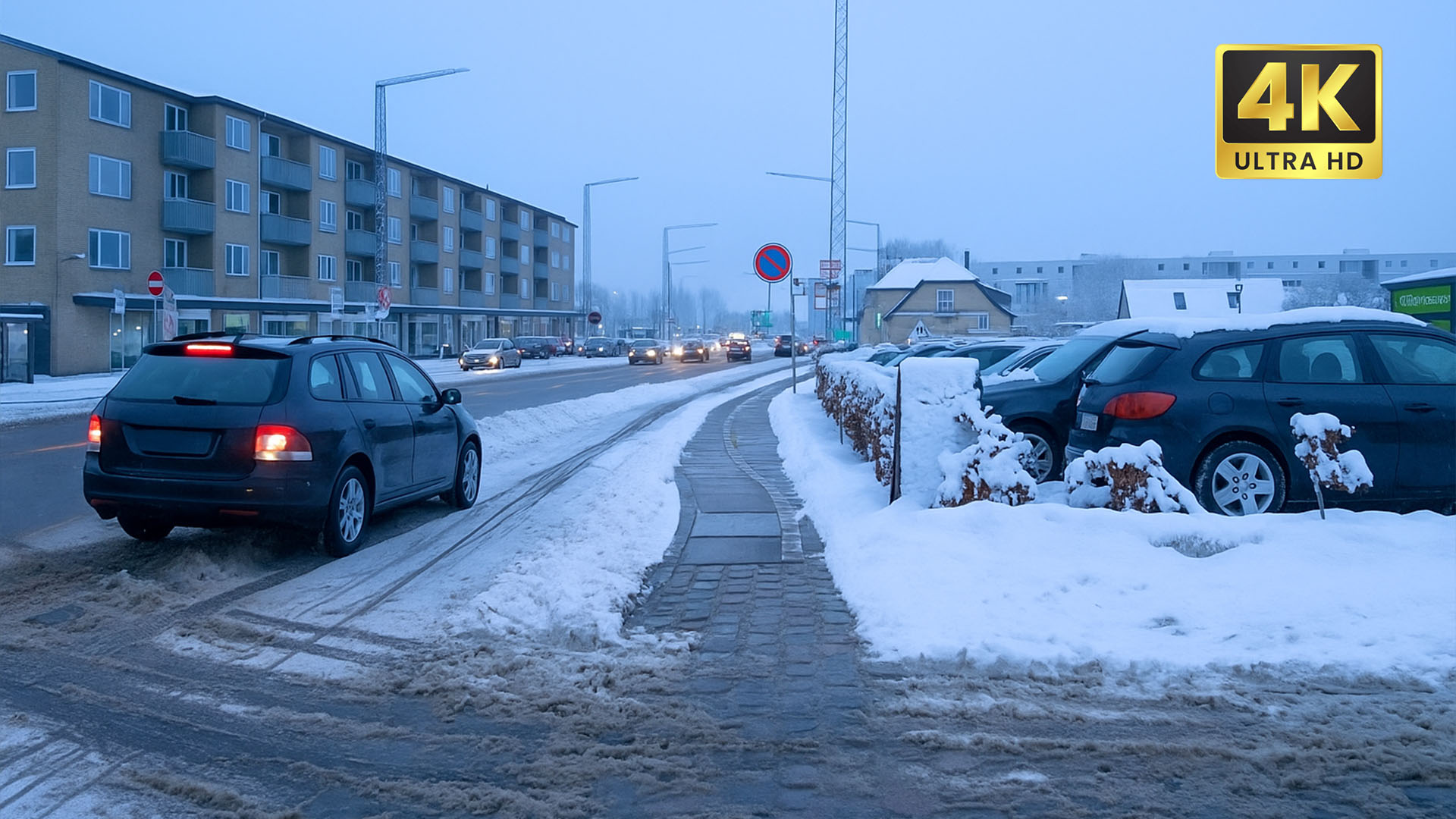 🇩🇰 Aarhus, Denmark – 4K Snowfall Walking Tour Through a Peaceful Winter ...