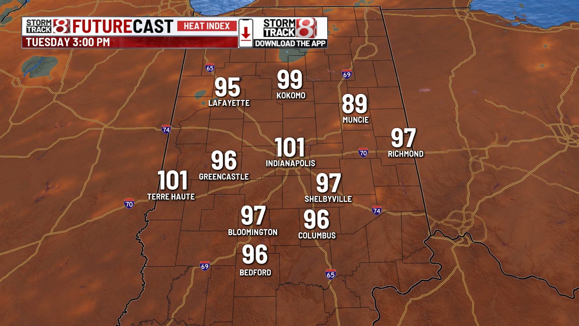 Heat advisory in effect for central Indiana with temperatures reaching ...
