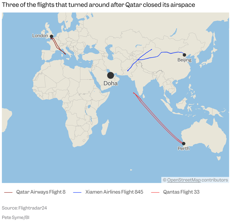 15-hour flights to nowhere and over 160 diversions: How Iran's strike ...