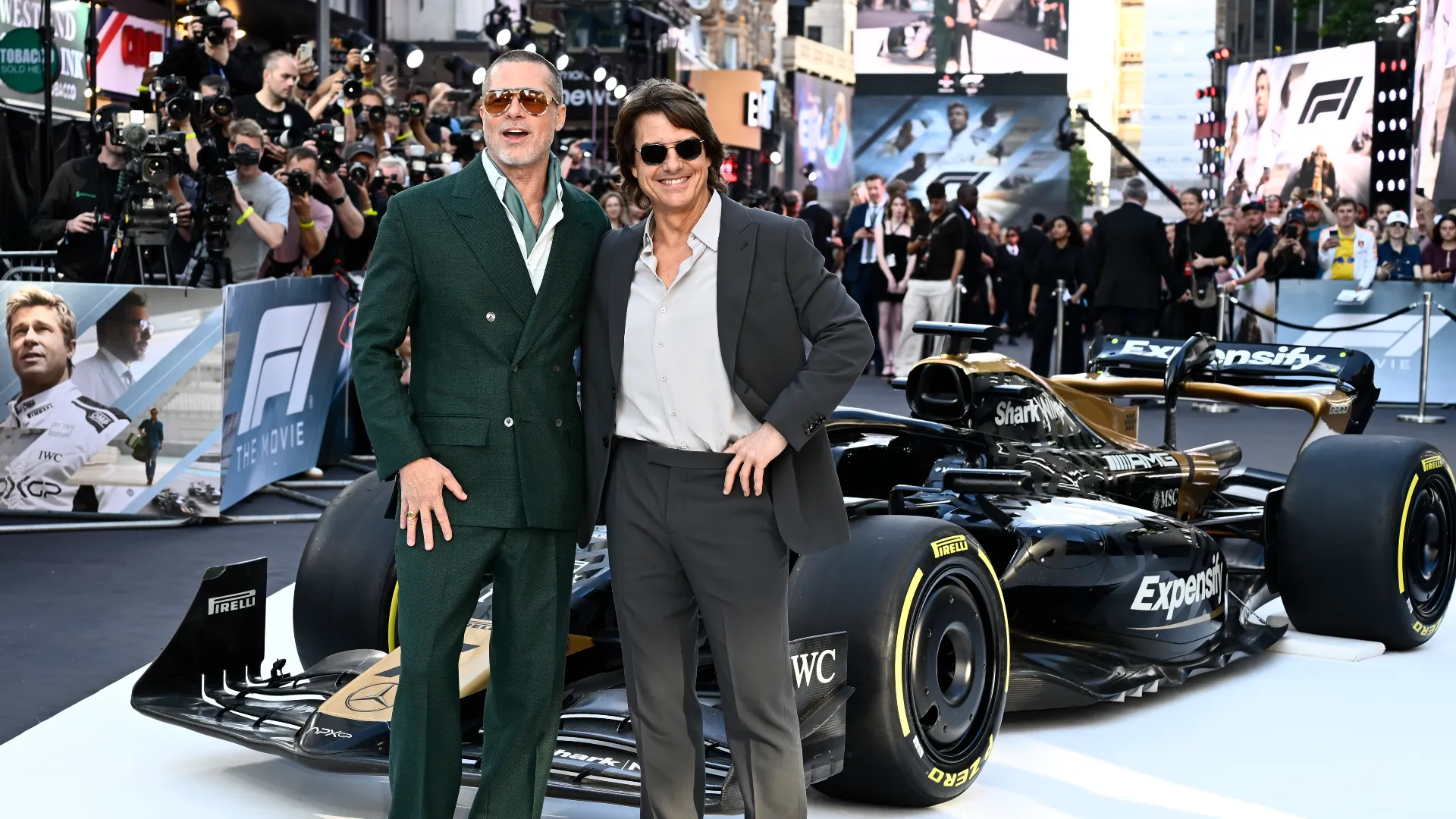 Brad Pitt en Tom Cruise verbazen F1-fans: de foto's