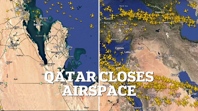 Qatar closes airspace before explosions heard over Doha
