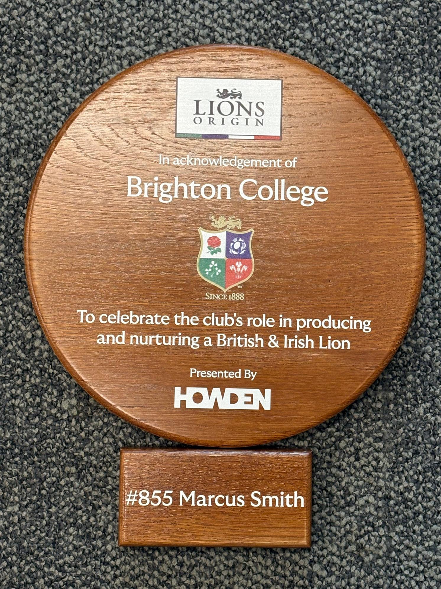 Rugby club commemorates Lions Origin Club status with Howden Hove