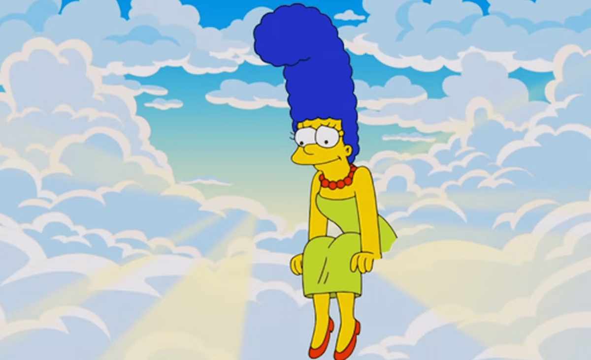 How does Marge Simpson die in The Simpsons season finale?