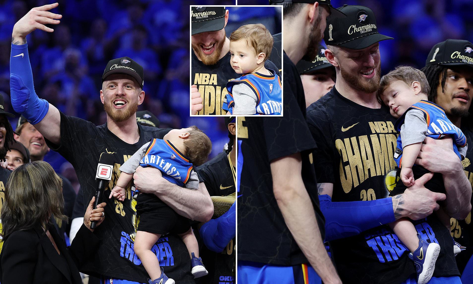Thunder star Isaiah Hartenstein's son goes viral for sleeping through ...