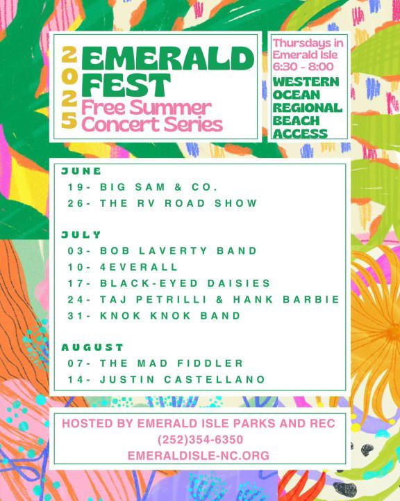 Free summer concert series, Emerald Fest, returns to Emerald Isle
