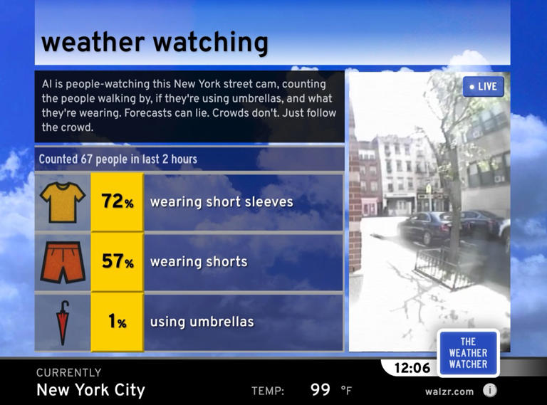 This live AI camera tracks NYC pedestrians to reveal weather