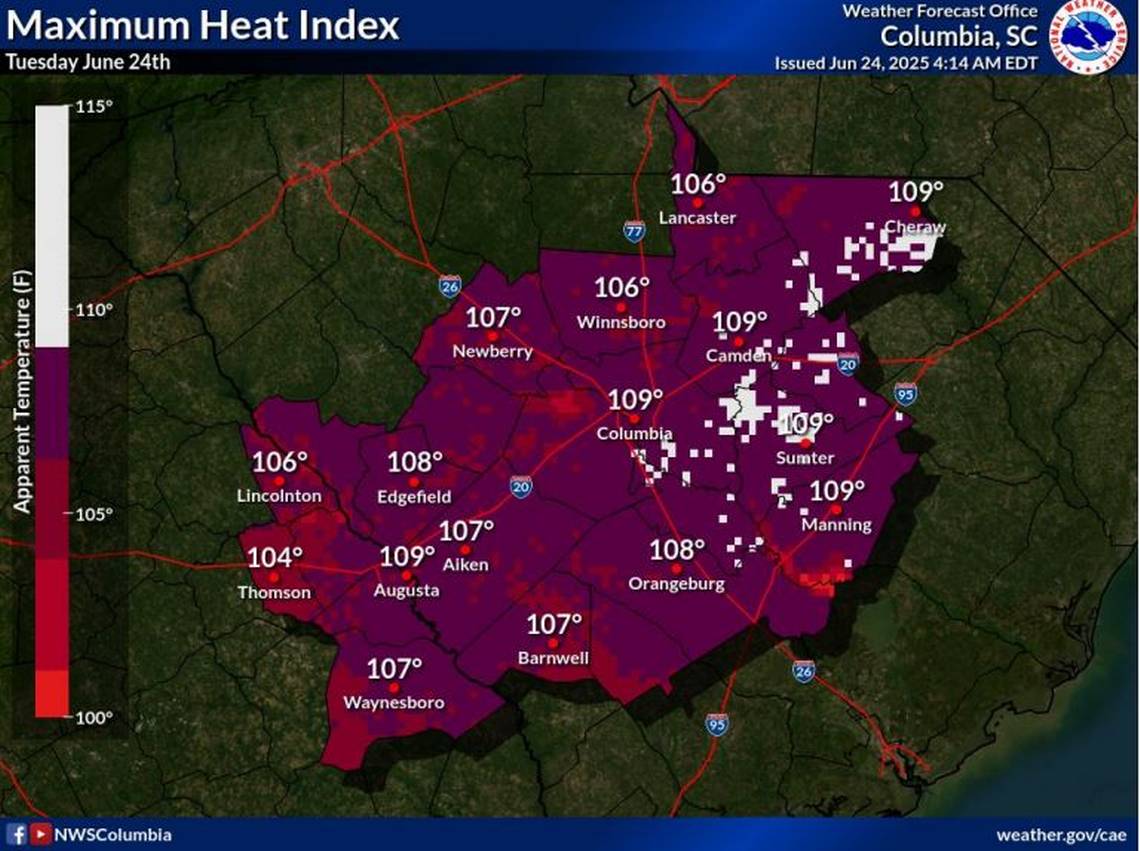 Triple digit temperatures not only severe weather threats in Columbia's ...