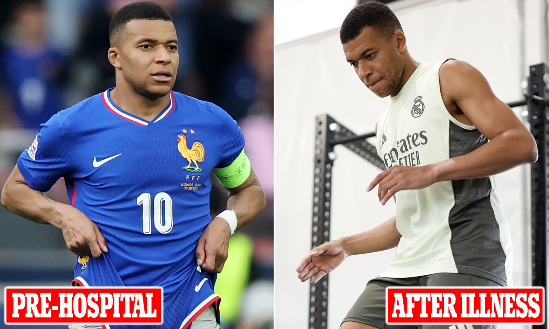 Revealed: Kylian Mbappe's huge weight loss after being hospitalised ...
