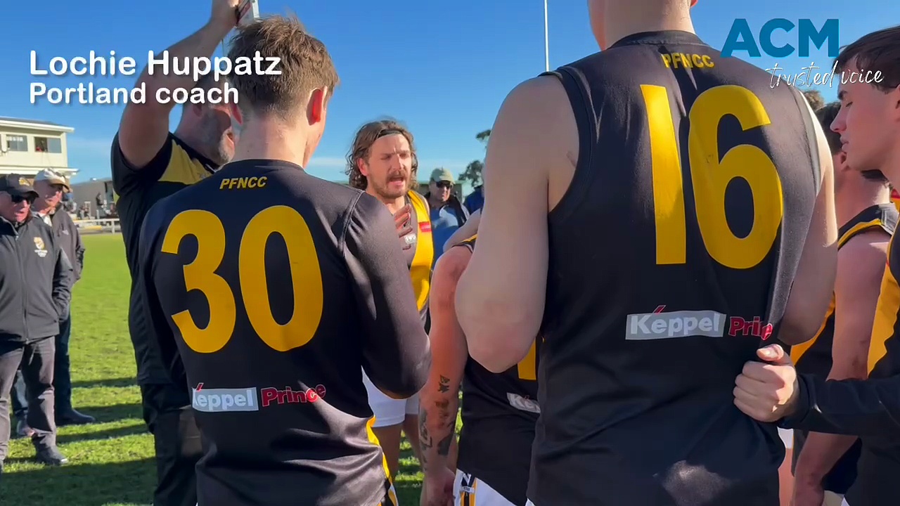 Football: Portland coach Lochie Huppatz, QT address