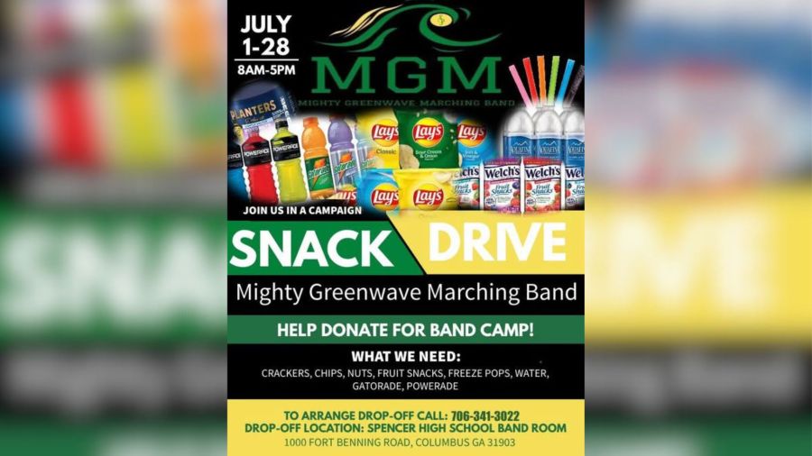 Spencer High Marching Band collecting snack donations for upcoming season