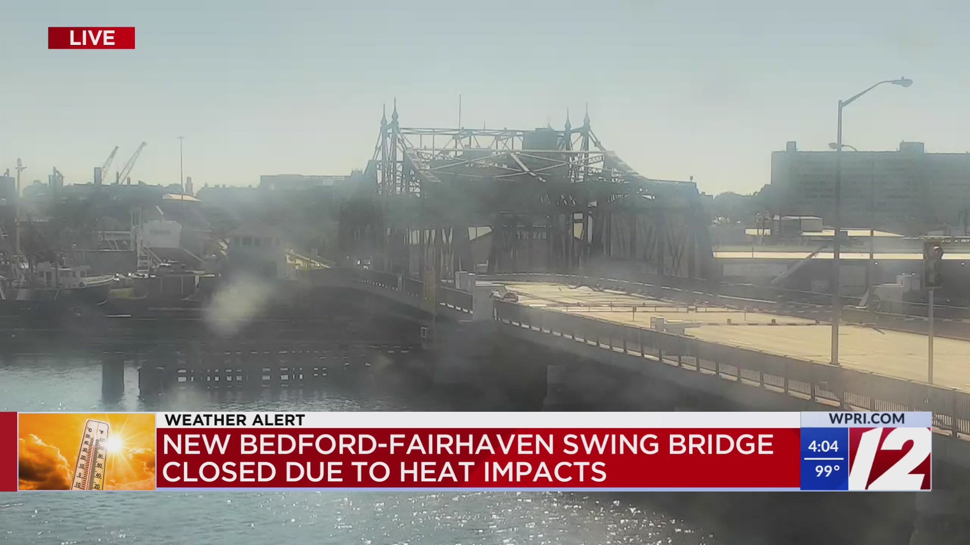 New Bedford-Fairhaven swing bridge closed due to heat impacts