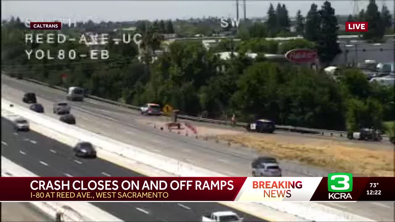 Crash closes on and off ramps in West Sacramento