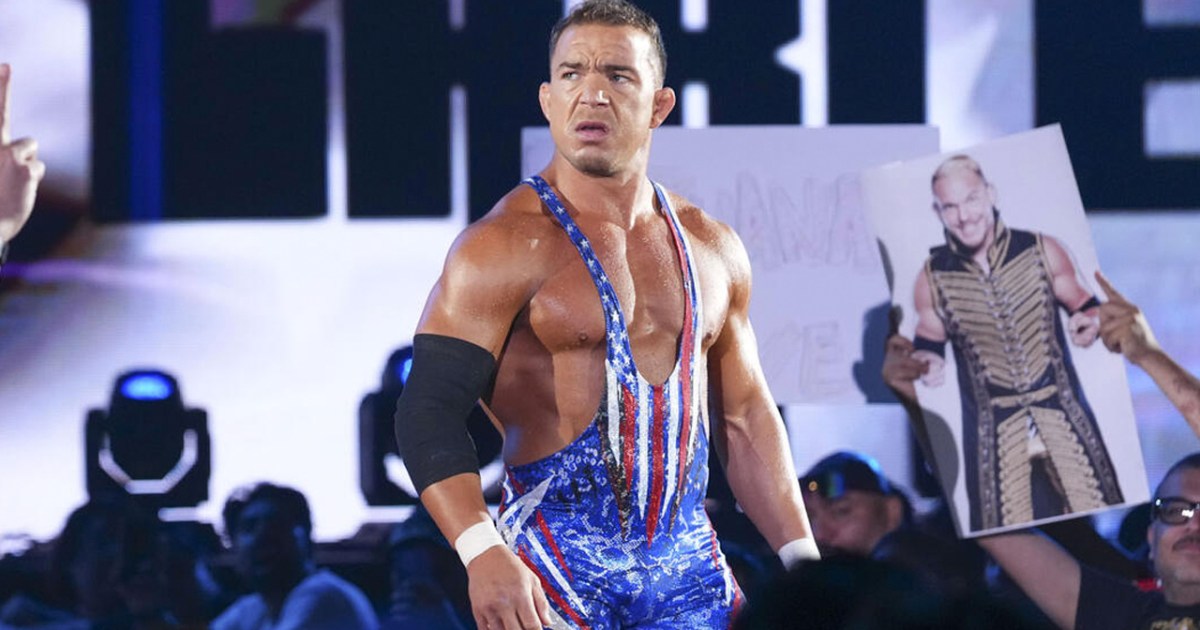 WWE star Chad Gable reacts after unmasking as El Grande Americano