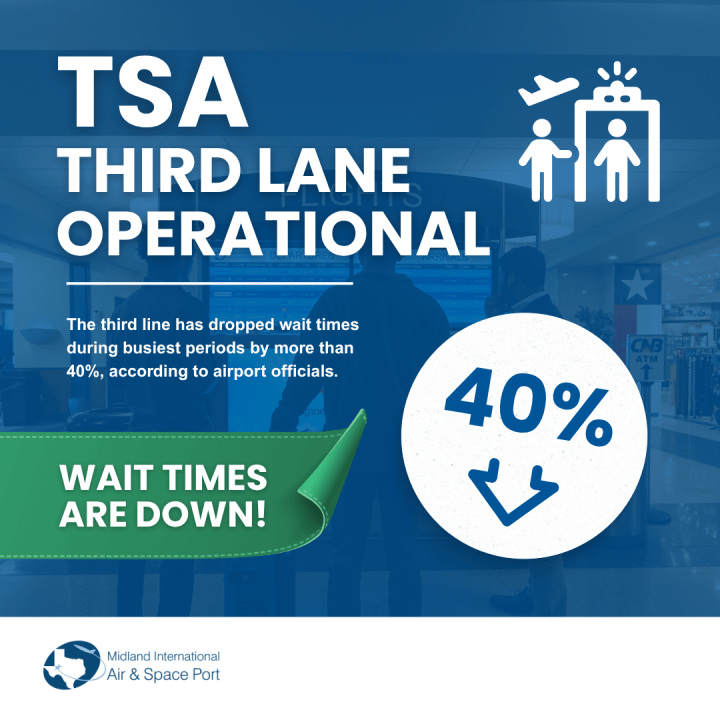 MAF celebrates shorter security wait times with addition of third TSA line