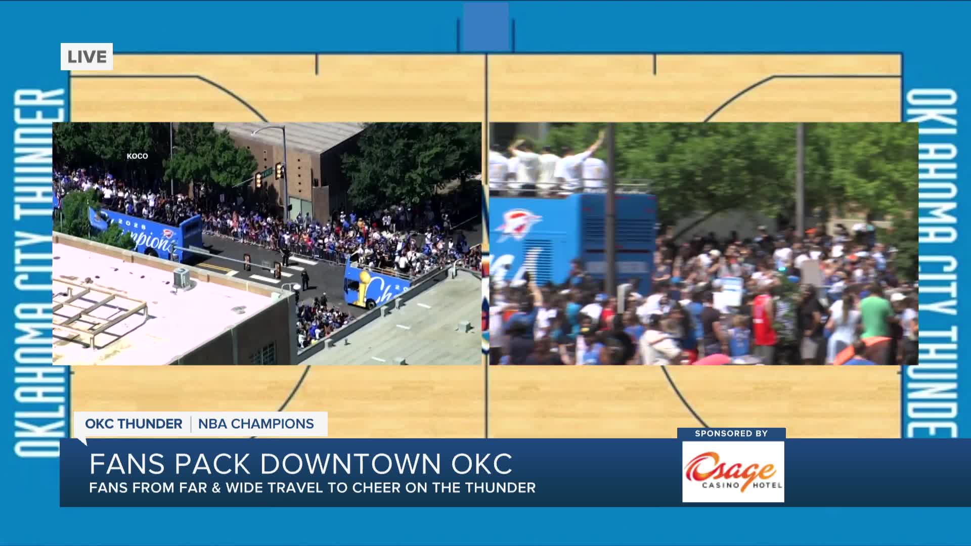 OKC Thunder hold up O'Brien trophy over parade