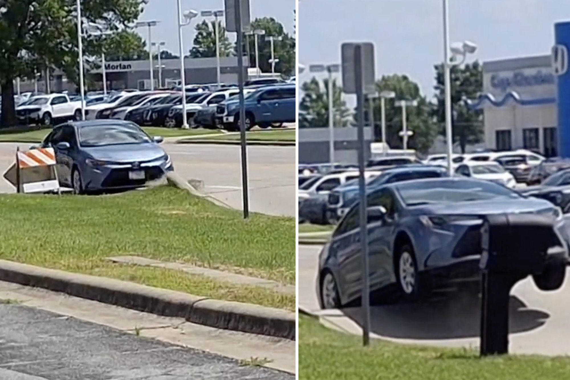 Car sent flying after Missouri road splits open during record-setting ...