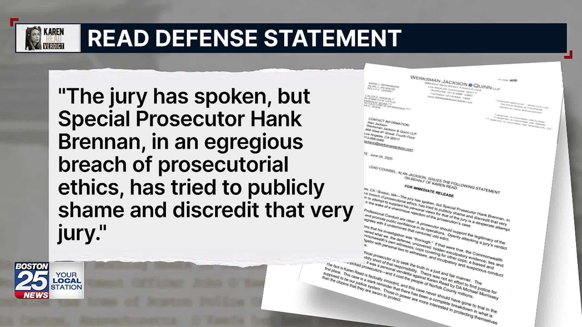 Karen Read attorney Alan Jackson blasts special prosecutor in new statement