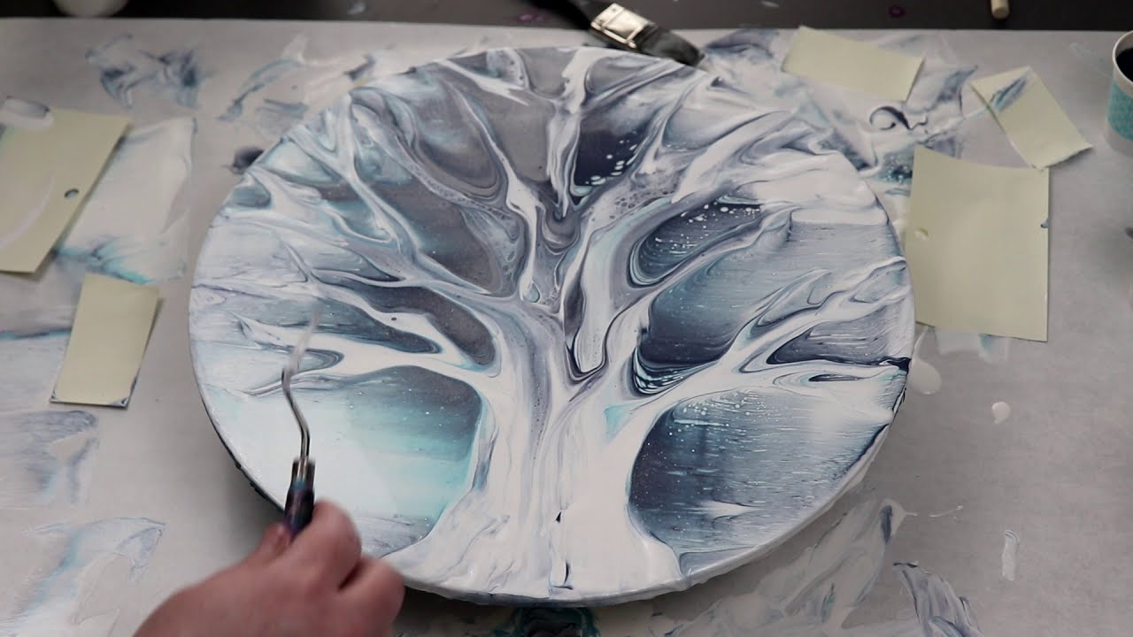 Amazing Acrylic Tree Swipe, Acrylic Pouring Technique