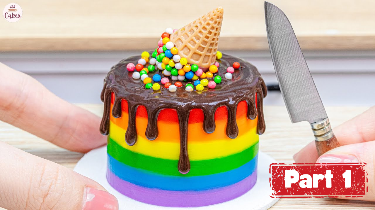 Wonderful Rainbow Chocolate Cake 1000 Miniature Rainbow Cake Recipe