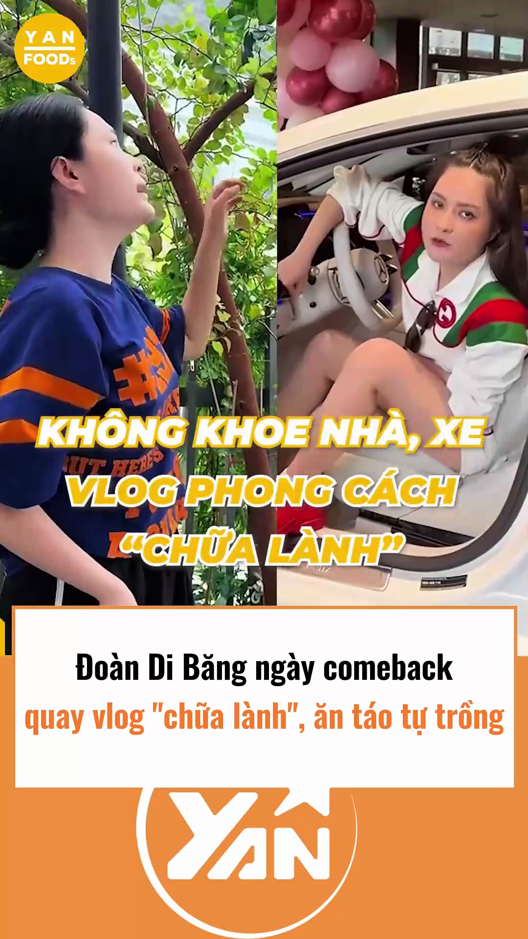 Đoàn Di Băng comeback quay vlog chữa lành, ăn trái cây tụ trồng