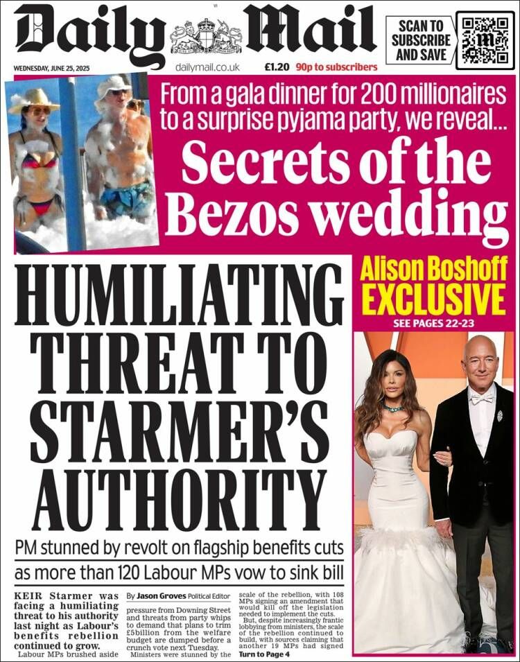 Newspaper headlines from around the world – Wednesday, 25 June 2025