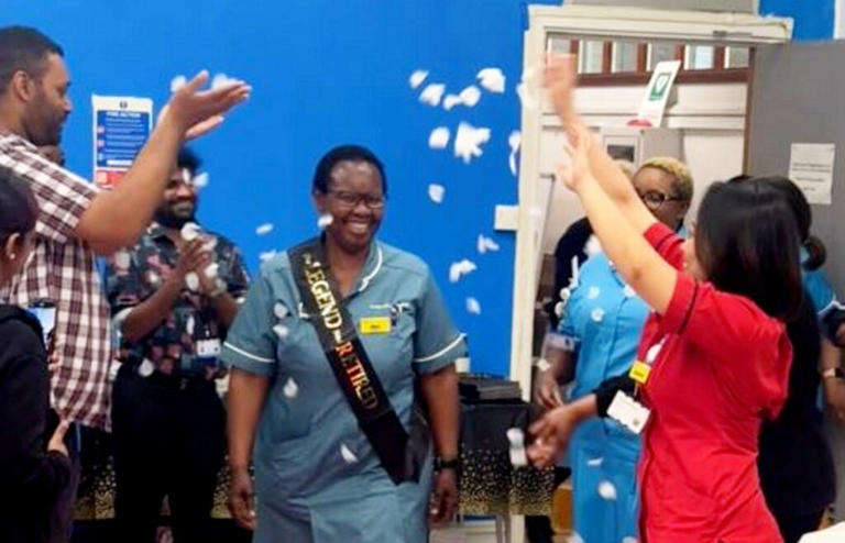 NHS nurse, 70, surprised with retirement party after 27 years of service