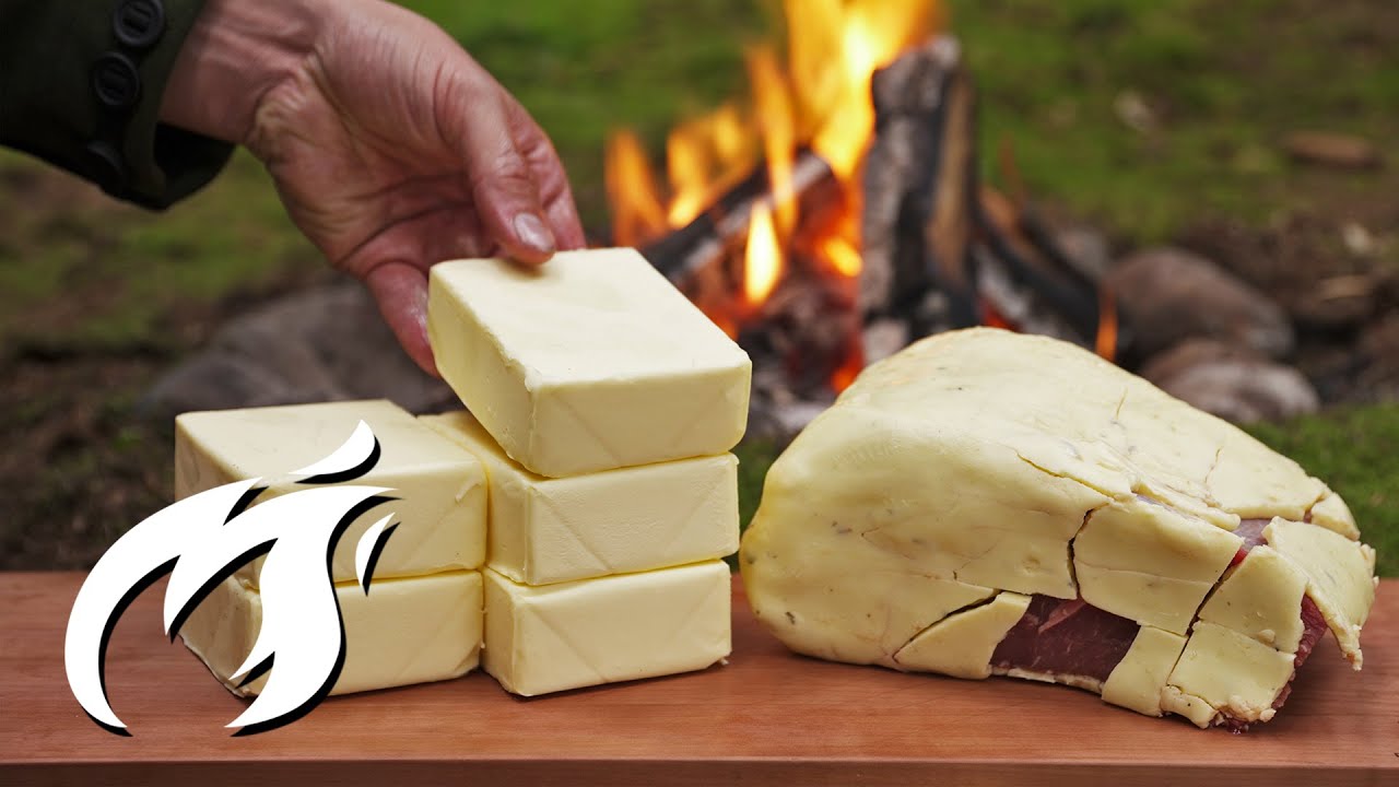 Giant Butter-Fried Steak in the Forest🔥