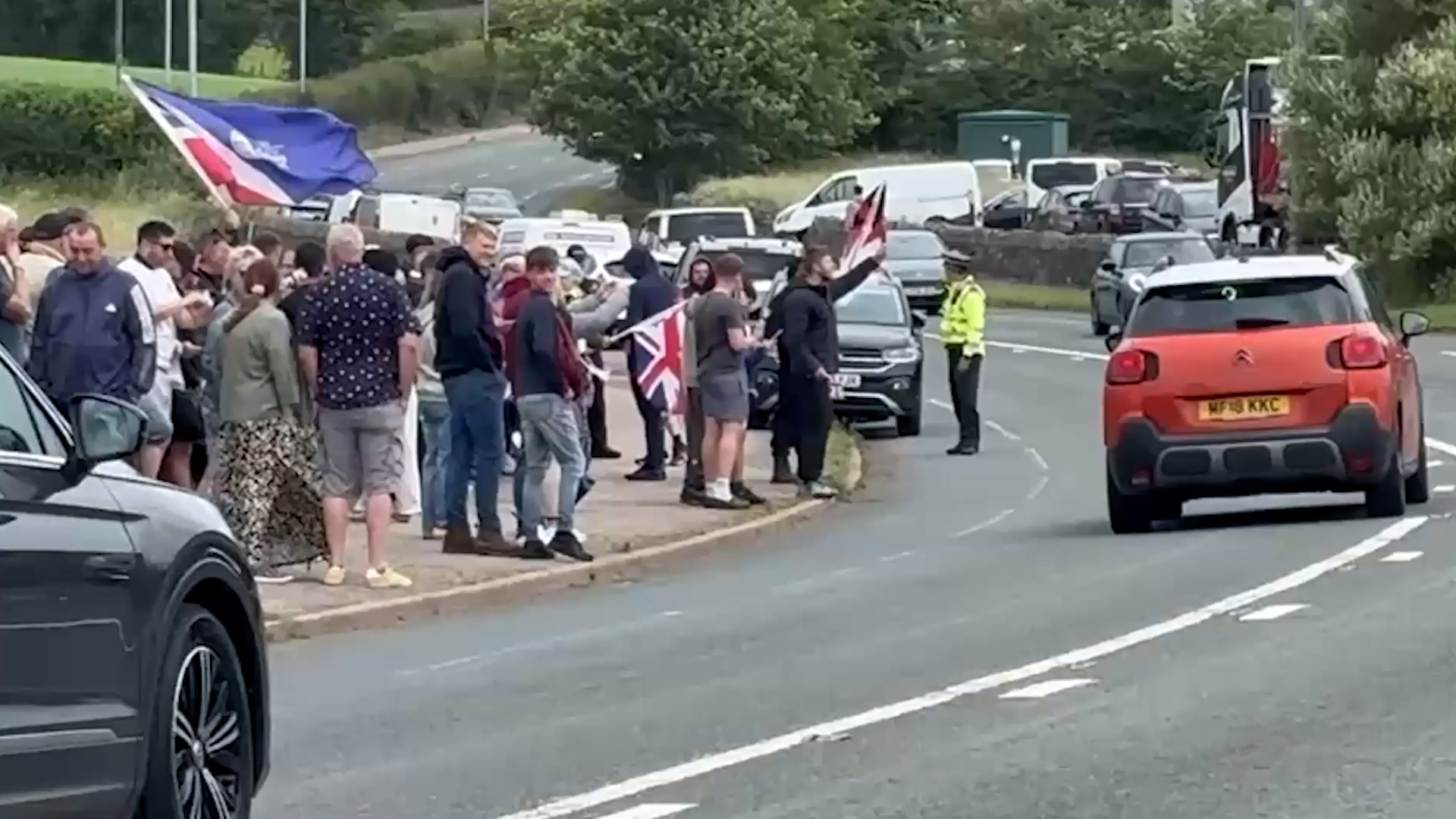 Dramatic scenes as demonstrators go head to head outside Lake District ...