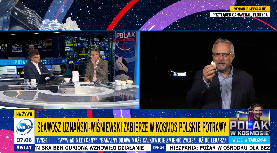Sławosz Uznański zabiera pierogi w kosmos. Dziennikarz TVN24 krzywił ...