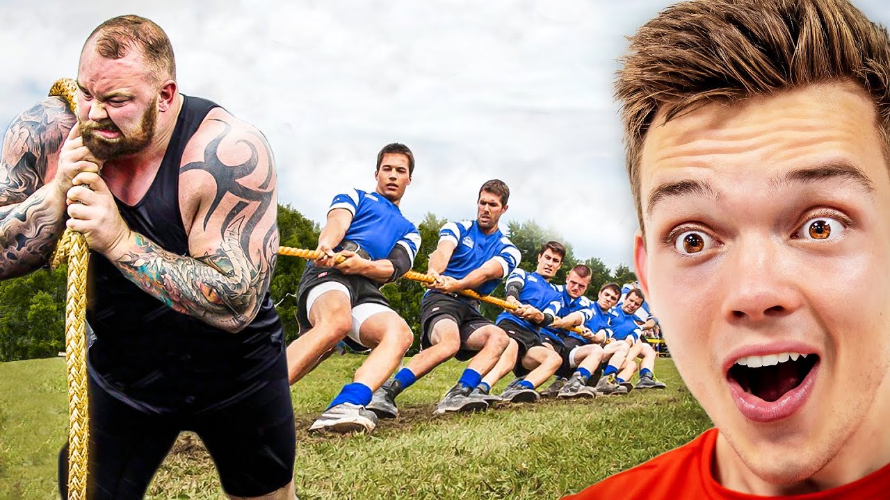 How many guys does it take to beat a pro strongman?